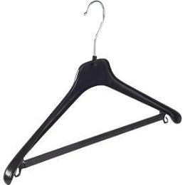 Kunststoffkleiderbügel HL245, mit Steg, B 450 mm, schwarz