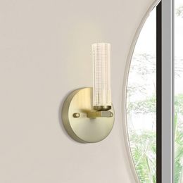 Searchlight LED-Bad-Wandlampe Aberdeen, Höhe 24 cm, messingfarben Metall