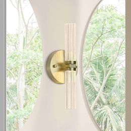 Searchlight LED-Bad-Wandlampe Aberdeen, Höhe 34 cm, messingfarben 2-flg.