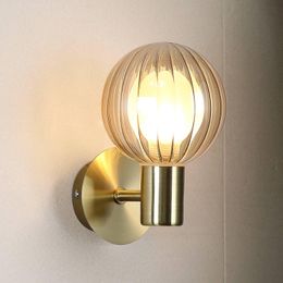 Searchlight Bad-Wandlampe Lumisphere, creme-/messingfarben, Höhe 12 cm