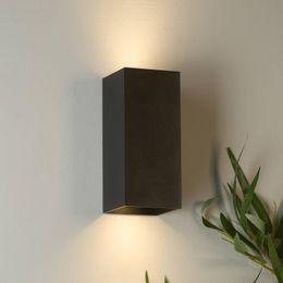 Searchlight Wandlampe London Square, schwarz, Höhe 15 cm, Metall, 2-flg.
