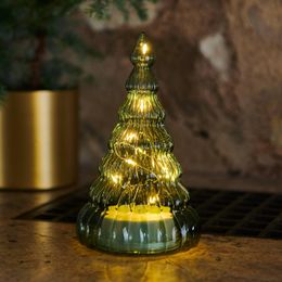 Sirius LED-Dekofigur Lucy, Baum aus Glas, grün, 16,5cm