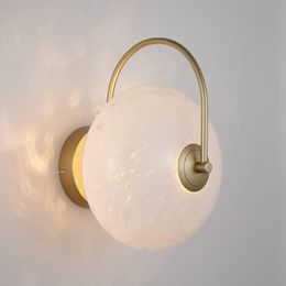 Searchlight LED-Wandlampe Confetti, goldfarben/weiß, Breite 25 cm, Glas
