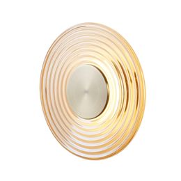 Searchlight LED-Wandlampe Cleo, amber-/messingfarben, Ø 30 cm, Glas