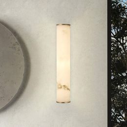 Searchlight LED-Bad-Wandlampe Wales, gold/marmoriert, 35 cm Stahl/Resin
