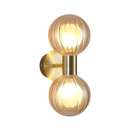 Searchlight Bad-Wandlampe Lumisphere, creme/messing, Höhe 28 cm, 2-fl.