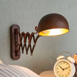 LINDBY Wandlampe Curtis, rostfarben, verstellbar, 57 cm, E14