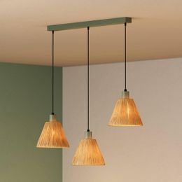 Osram Hängeleuchte Decor Raffia, 3-fl lang., Bast, natur