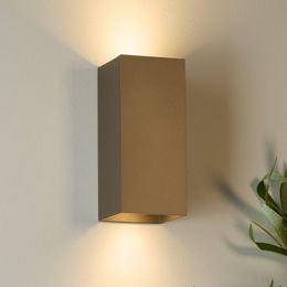 Searchlight Wandlampe London Square, braun, Höhe 15 cm, Metall, 2-flg.