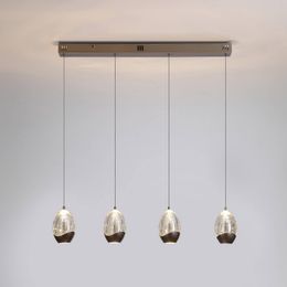 Searchlight LED-Pendellampe Seeds, cremefarben, Länge 75 cm, Glas 4-flg.