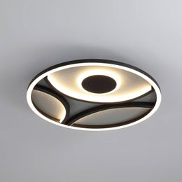 Searchlight LED-Deckenlampe Zendisc, Motiv Halbkreis, Ø 39 cm, schwarz