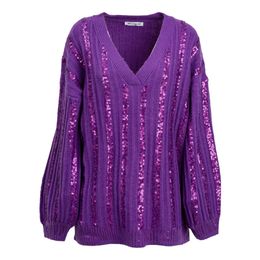 Influencer Pullover Damen Gr&ouml;&szlig;e L lila / dunkellila