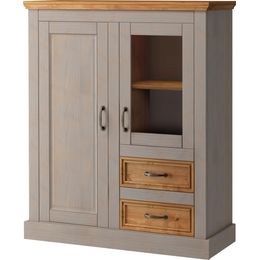 Highboard Home Affaire "Selma", grau (grau, beize), B:100cm H:120cm T:38cm, Sideboards, Vitrine, Breite 100 cm