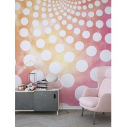 Fototapete Komar "Komar Vlies Fototapete - Fibonacci Sunset - Gr&ouml;&szlig;e 250 x 250 cm", lila (modern), H:0,64m L:2,5m, Vlies, Tapeten