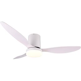 REALITY LEUCHTEN LED Deckenleuchte "GÖTEBORG mit Ventilator, Deckenventilator mit Licht inkl Fernbedienung", weiß (weiß matt), 1, Ø 132cm H: 31cm, 1 Stk., Leuchten, 6 Geschwindigkeiten Timer Vor- & Rücklauf LED dimmbar CCT Nachtlicht