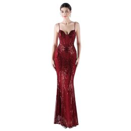 Jerseykleid MODA MINX "Gabrielle Long Dress", Damen, Gr. M, EURO-Größen, rot (weinrot), 100% Polyester, unifarben, Elegant, lang, ohne Ausschnitt, Kleider, mit wunderbarem Rückenausschnitt