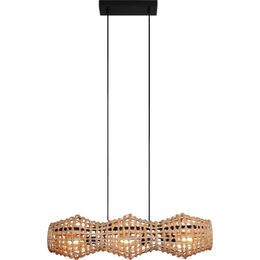 ECO-Light Pendelleuchte "Capella", schwarz (natur, schwarz), 3, Ø 22cm H: 80cm, Leuchten
