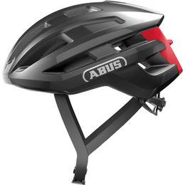 Fahrradhelm Abus "POWERDOME" Gr. S, grau, Helme, S Kopfumfang: 51cm - 55cm, glänzend, unifarben mit Farbeinsatz