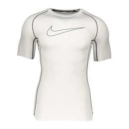 Nike Pro Shortsleeve Shirt Weiss Schwarz (100), Größe 3XL, Herren, Bekleidung - 11teamsports