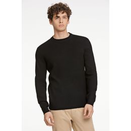 Rundhalspullover LINDBERGH, Herren, Gr. M, schwarz, Strick, Obermaterial: 52% Viskose, 25% Polyester, 23% Polyamid, regular fit, Rundhals, Pullover, mit klassischem Design