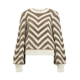 Object Pullover 'OBJHollow' Damen Gr&ouml;&szlig;e S oliv / wei&szlig;