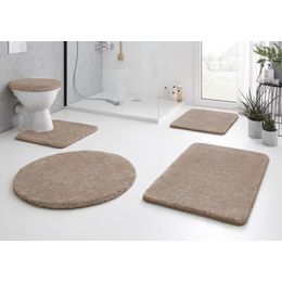 Badematte Kleine Wolke "RELAX" Gr. 41, grau (taupe), H:30mm, Polyacryl, Badematten, Badteppich, Uni Farben, rechteckig, rund & als Set erhältlich