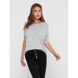 3/4-Arm-Shirt Only "ONLELCOS 4/5 SOLID TOP", Damen, Gr. M (38), grau (light grau melange), Jersey, Obermaterial: 95% Polyester, 5% Elasthan, meliert, figurumspielend normal, Rundhals, Shirts