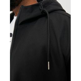 Jack & Jones PlusSize Softshelljacke "JJEBASIC mit Kapuze und wasserabweisendem Stoff", Herren, Gr. 3XL, schwarz, Softshell, Obermaterial: 100% Polyester, JACK & JONES PLUSSIZE, unifarben, normal, Bündchen, Jacken, unifarben, modisch, regular fit, Kunstfaser, Topseller