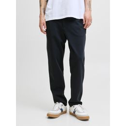 Jack & Jones Jogger Pants JACK & JONES "JPSTACE NEO JOGGER PANTS NOOS", Herren, Gr. M, N-Gr, blau (schwarz navy), Web, Obermaterial: 72% Baumwolle, 23% Polyester, 5% Elasthan, unifarben, regular fit knöchellang, Hosen