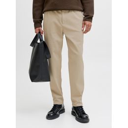 Jack & Jones Jogger Pants JACK & JONES "JPSTACE NEO JOGGER PANTS NOOS", Herren, Gr. L, N-Gr, crockery, Web, Obermaterial: 72% Baumwolle, 23% Polyester, 5% Elasthan, unifarben, regular fit knöchellang, Hosen