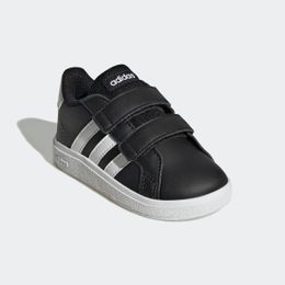 Sneaker adidas Sportswear "GRAND COURT LIFESTYLE HOOK AND LOOP", Kinder, Gr. 24, core schwarz, cloud weiß, core schwarz, Synthetik, Textil, Schuhe, für Kinder, Design auf den Spuren des adidas Superstar