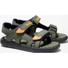 Sandale Timberland "PERKINS ROW BACKSTRAP SANDAL", Gr. 28, grün (khaki), Synthetik, Sportlich, Schuhe, mit Klettverschluß