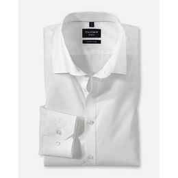 Businesshemd OLYMP "No. Six super slim", Herren, Gr. 44, N-Gr, beige (hellbeige), Web, Obermaterial: 97% Baumwolle, 3% Elastolefin, slim fit, Hemden