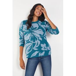 Milan Kiss Pullover in Blau/ Bunt - 58% | Größe L | Damen-pullover-cardigans