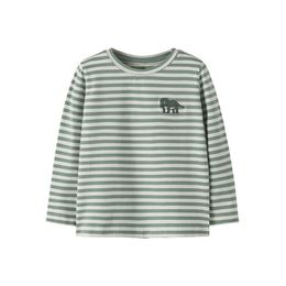 name it Longsleeve "Nitu" in Grün/ Weiß - 26% | Größe 104 | Kinder-longsleeves