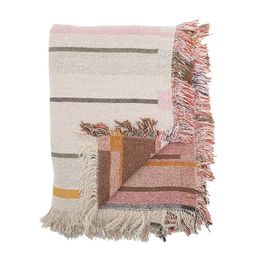 Bloomingville Plaid "Toscana" in Creme/ Rosa - (L)160 x (B)130 cm - 31% | Decken