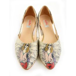 Goby Leder-Ballerinas in Creme/ Bunt - 82% | Größe 39 | Damen-ballerinas