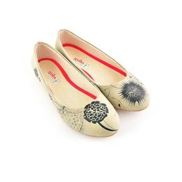Goby Leder-Ballerinas in Creme/ Schwarz - 80% | Größe 39 | Damen-ballerinas