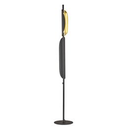 Fischer und Honsel FISCHER & HONSEL LED-Standleuchte "Skal" in Schwarz/ Gold - (H)155 x Ø 25 cm - 72% | Stehleuchten