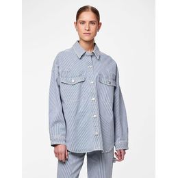 Pieces Samthemd in Hellblau - 56% | Größe L | Damen-blusen