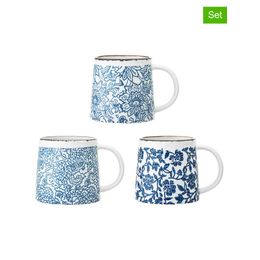 Bloomingville 3er-Set: Tassen "Molly" in Blau - (H)9,5 x Ø 9,5 cm - 22% | Gedeckter-tisch