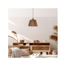 ABERTO DESIGN Hängeleuchte "Way "in Hellbraun/ Schwarz - (H)20 x Ø 35 cm - 66% | Haengeleuchten-deckenleuchten