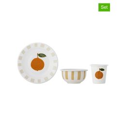 Bloomingville 3tlg. Kindergeschirr-Set in Orange/ Beige/ Weiß - 19% | Gedeckter-tisch