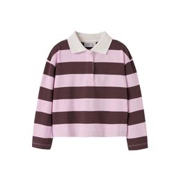 name it Poloshirt 'NKFOLLIE' M&auml;dchen Gr&ouml;&szlig;e 146/152 rosa / weinrot / wei&szlig;
