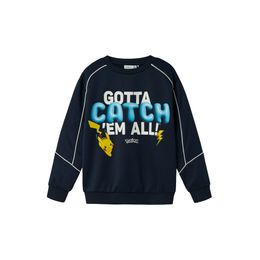 name it Sweatshirt 'NKMSIDNEY POKEMON' Jungen Gr&ouml;&szlig;e 116 navy / gelb / wei&szlig;