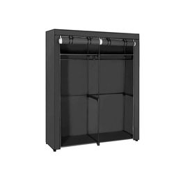 Boxxx Stoffschrank, Schwarz, Metall, Textil, 2 F&auml;cher, 140x174x43 cm, Schlafzimmer, Kleiderschr&auml;nke, Stoffschrank