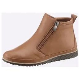 Stiefelette Andrea Conti, Damen, Gr. 39, braun (cognac), Glattleder, Leder, Rindsleder, Schuhe