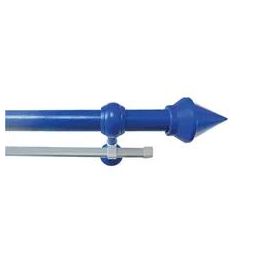 Gardinenstange Garesa "SEMARA", blau, L:290cm &Oslash;:28mm, Holzwerkstoff, Kunststoff, Gardinenstangen, Vorhanggarnitur, Kunststoff, verl&auml;ngerbar, mit Ringe/2 Lauf Gleiter