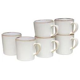 Ritzenhoff & Breker Becher RITZENHOFF & BREKER "Kaffeebecher-Set Visby 6tlg, Weiß", weiß, H:9cm Ø:9cm, Steinzeug, Trinkgefäße, 6-teilig
