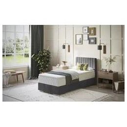 Boxbett Inosign "Thor mit Bettkasten, inkl. Matratze, Topseller", schwarz (savona 21 schwarz), B:96cm L:208cm, Komplettbetten, Boxspringbett, Topper und Zierkissen, in verschiedenen Härtegraden verfügbar